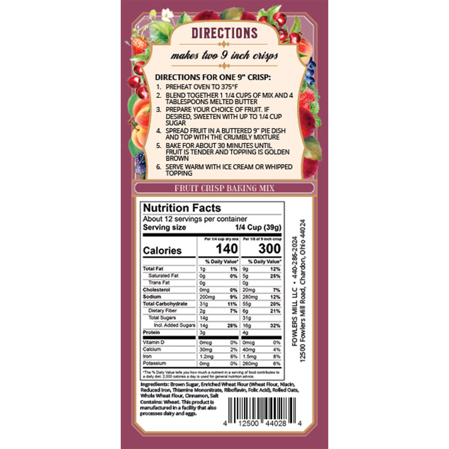 Fruit Crisp Mix – Fowler's Mill